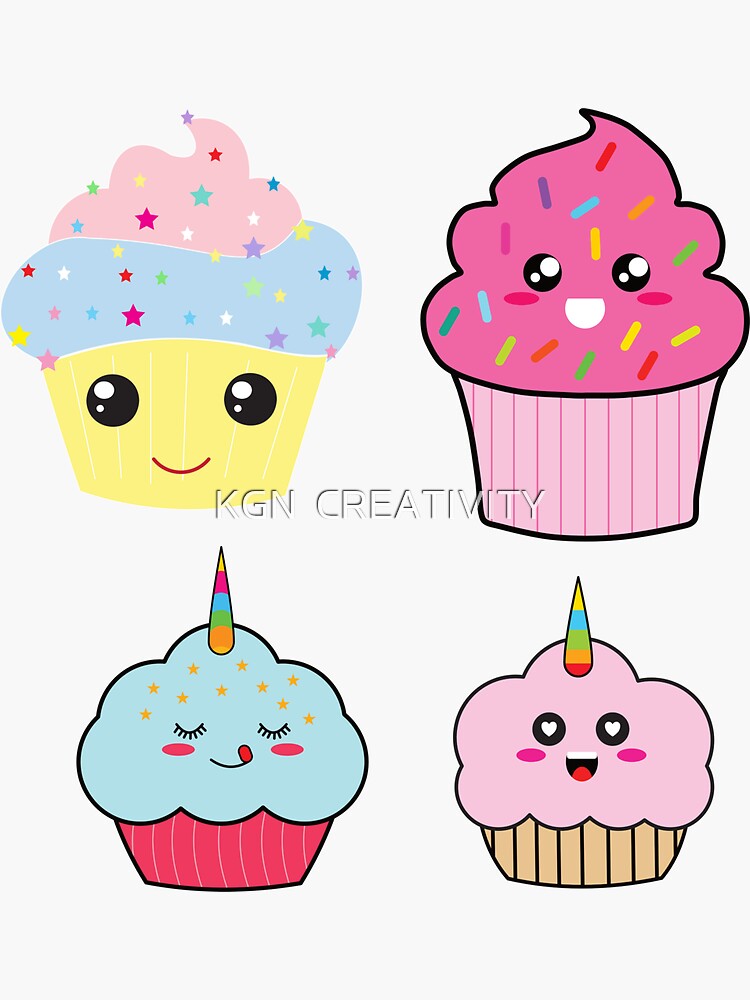"Cup cake sticker Pack " Sticker by ALAM08 | Redbubble