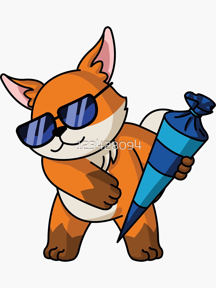 "Flossing Fox Floss Dance Zoo animals dancing" Sticker for Sale by ...