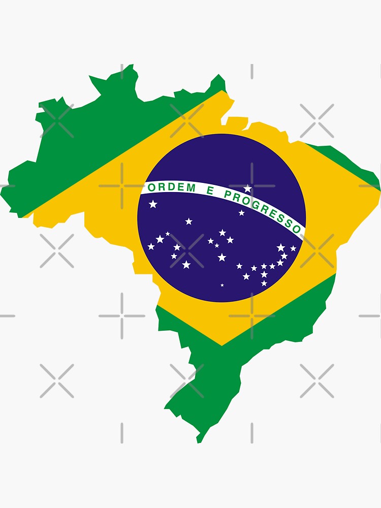 "Brazil Flag Map" Sticker for Sale by limitlezz | Redbubble