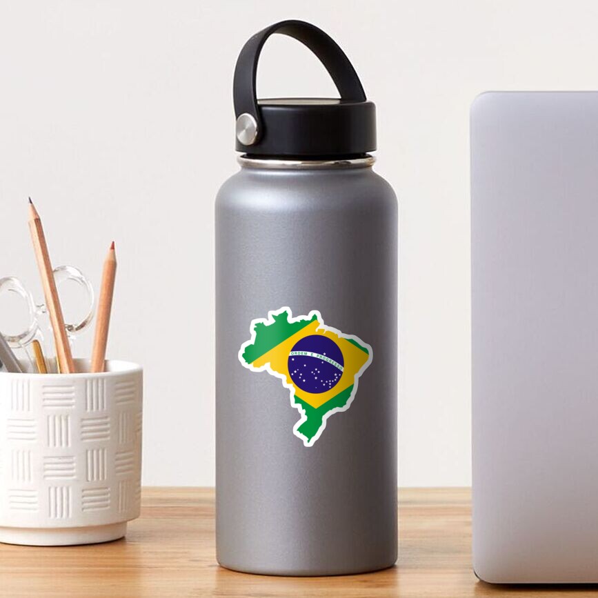 "Brazil Flag Map" Sticker for Sale by limitlezz | Redbubble