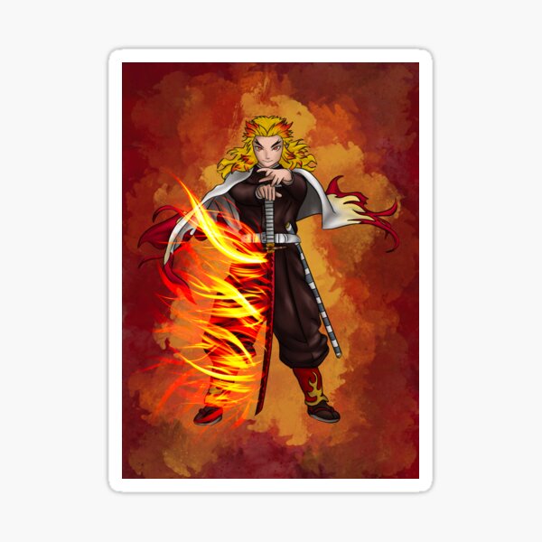 Rengoku Flame Breathing Stickers | Redbubble