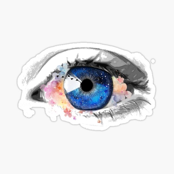 "Eyes Drawing " Sticker by angelaartist | Redbubble