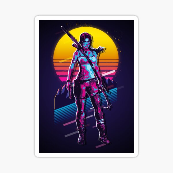 "Tomb Raider - Lara Croft *80s Retro*" Sticker for Sale by MyRetroArt ...
