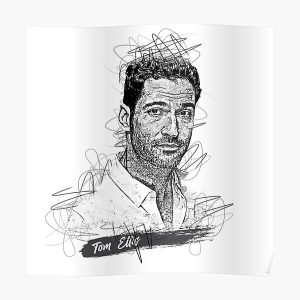 "Tom Ellis Abstract Sketch Art, Tom Ellis" Poster for Sale by graphic ...