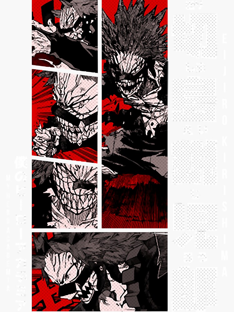 "Eijiro Kirishima == MY HERO ACADEMIA = Manga Panel Design V2 RED ...