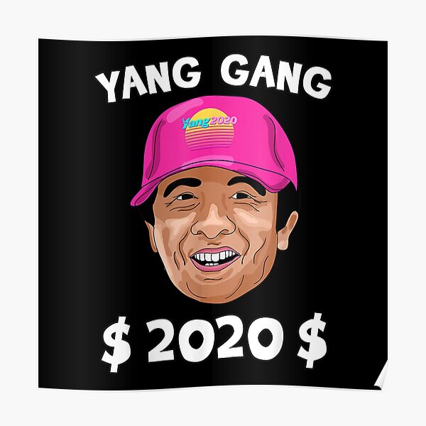 "Yang Gang 2020 Vaporwave Pink Hat Cartoon" Poster for Sale by ...