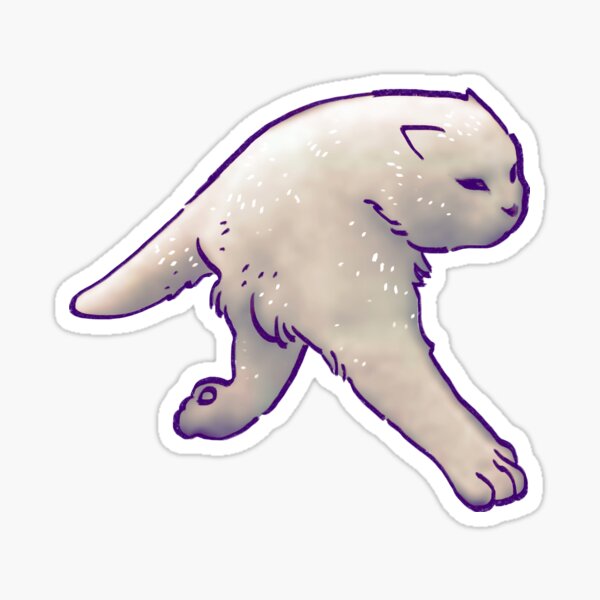 "I draw cursed half cat cryptid walking on two legs meme" Sticker for ...