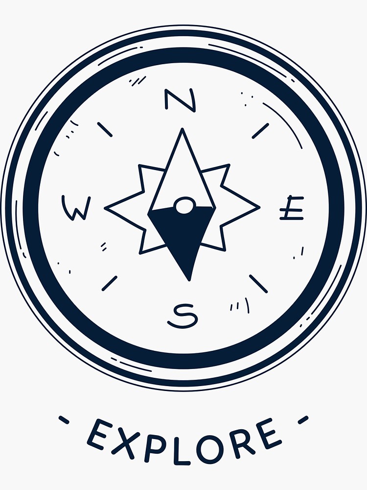 "Compass Explore - East West North South" Sticker for Sale by Teewana ...