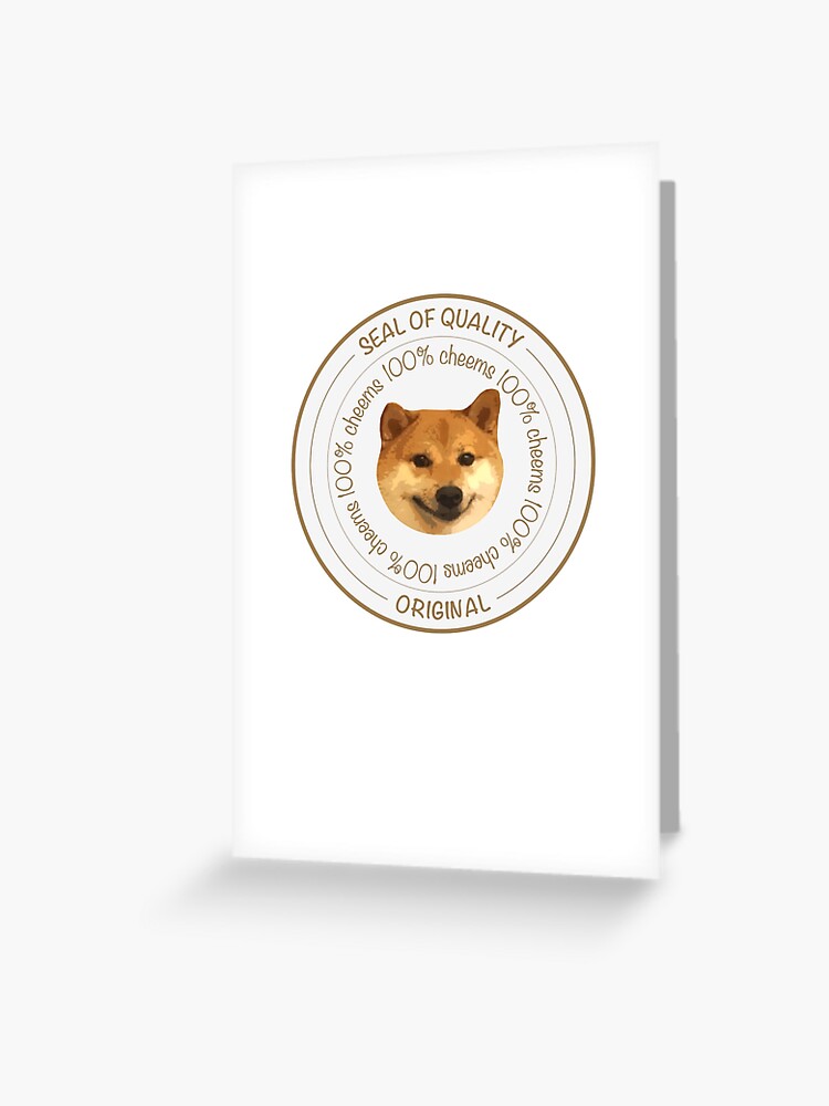 Tarjetas de felicitación for Sale con la obra «Sello de calidad Cheems ...
