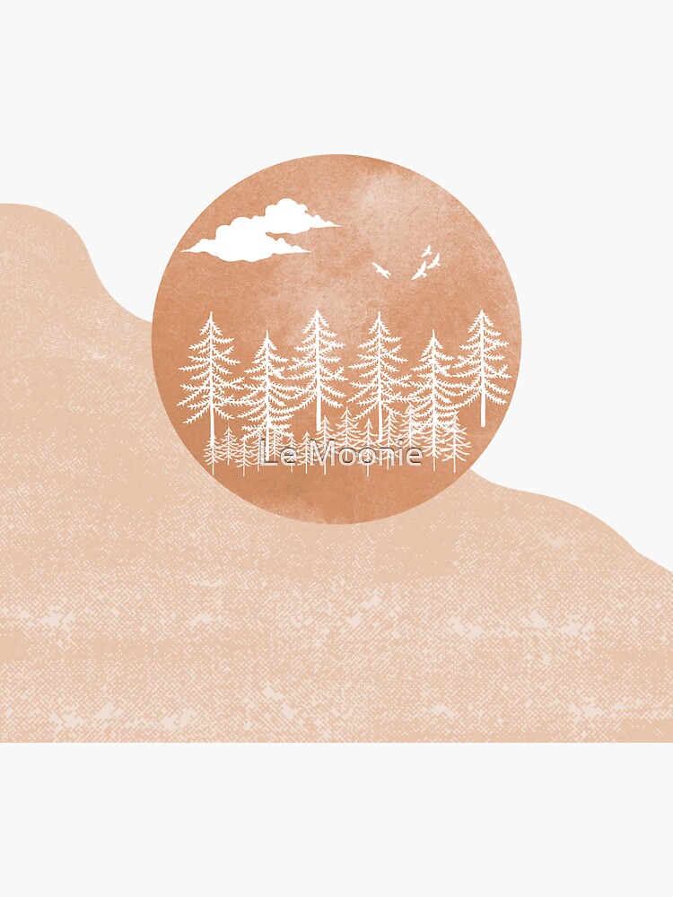 "Amazing Full Moon Forest Wanderlust Landscape" Sticker by LeMoonie ...