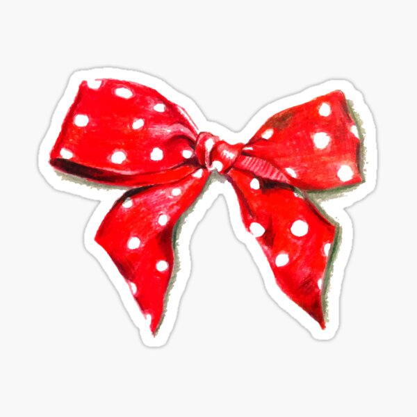"Red bow." Sticker by AlisaRED | Redbubble