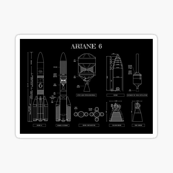 "Ariane 6 (No Background) Horizontal Version" Sticker for Sale by ...
