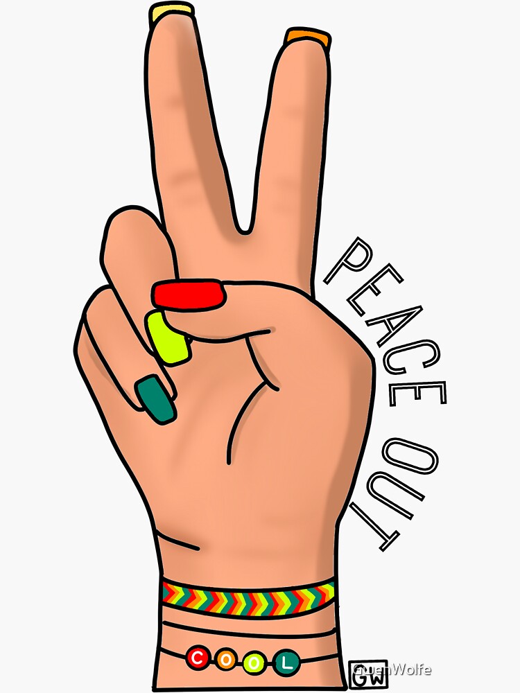 "Peace Out Hand" Sticker by GwenWolfe | Redbubble