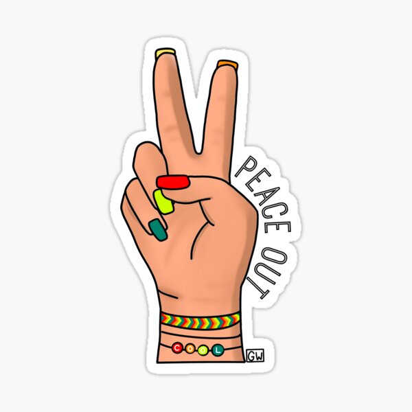 "Peace Out Hand" Sticker by GwenWolfe | Redbubble