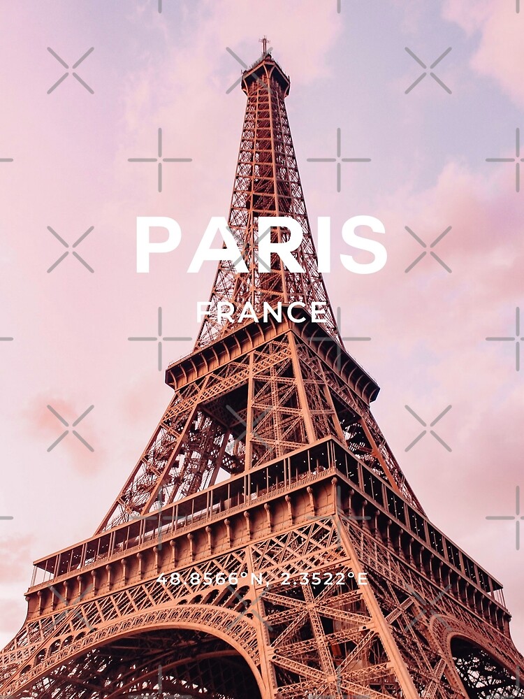 Póster «Impresión de París, fotografía de viajes rosa de París, cartel ...