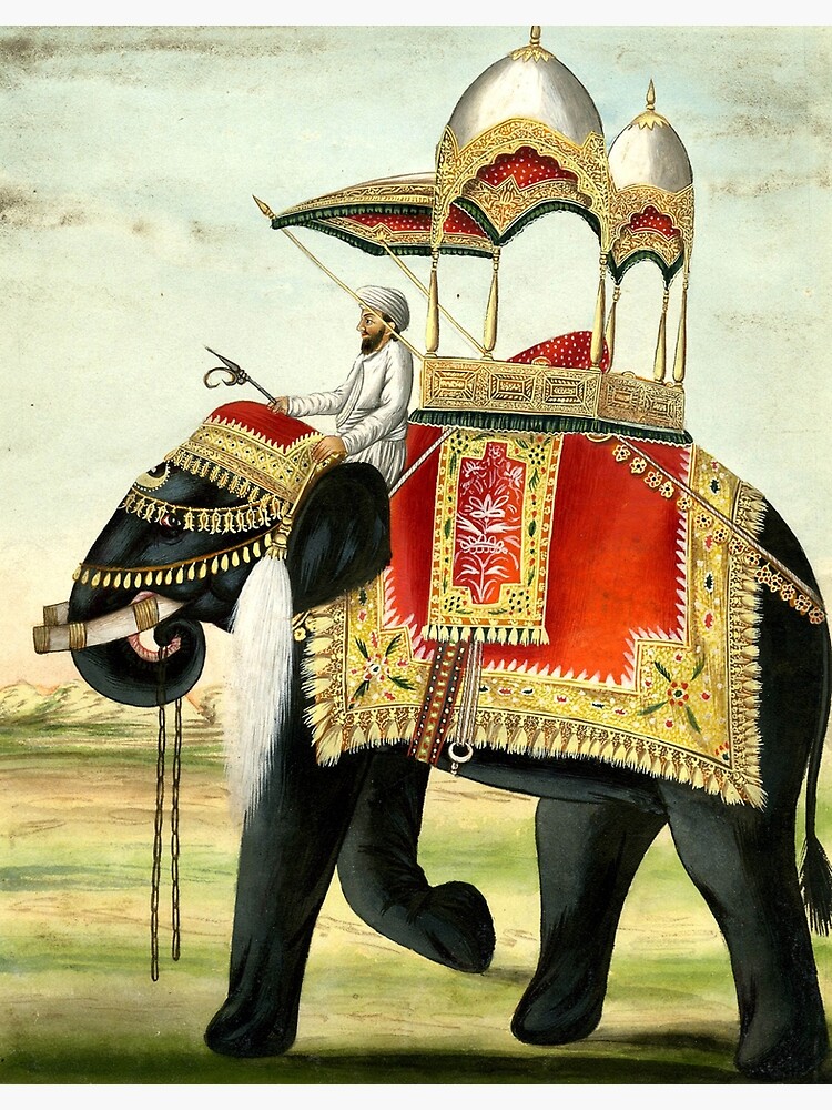 "Vintage Decorated Elephant With Howdah Painting" Photographic Print ...