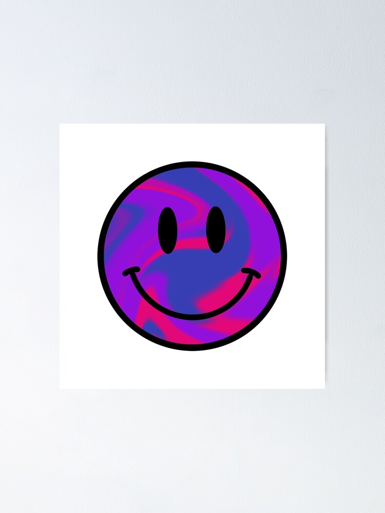 "Smiley Face - Discreet Bi Pride" Poster by JuneNostalgia | Redbubble