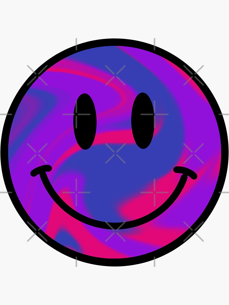 "Smiley Face - Discreet Bi Pride" Sticker by JuneNostalgia | Redbubble