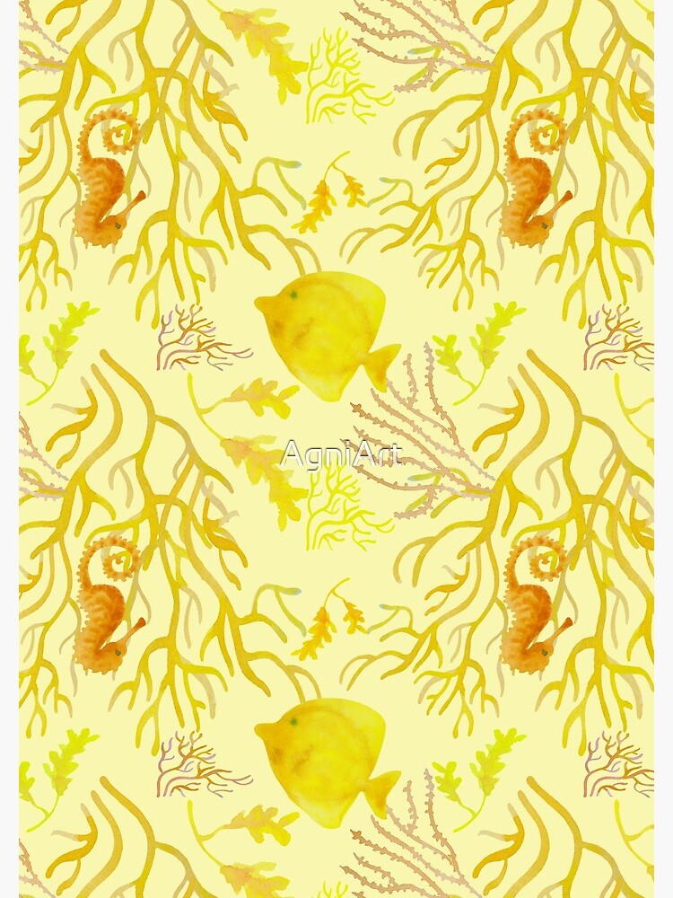 "Yellow fish pattern light yellow" Spiral Notebook for Sale by AgniArt ...