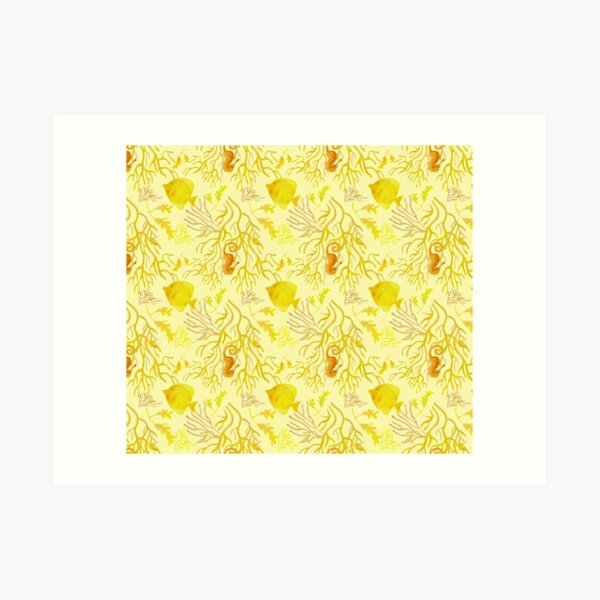 "Yellow fish pattern light yellow" Art Print for Sale by AgniArt ...