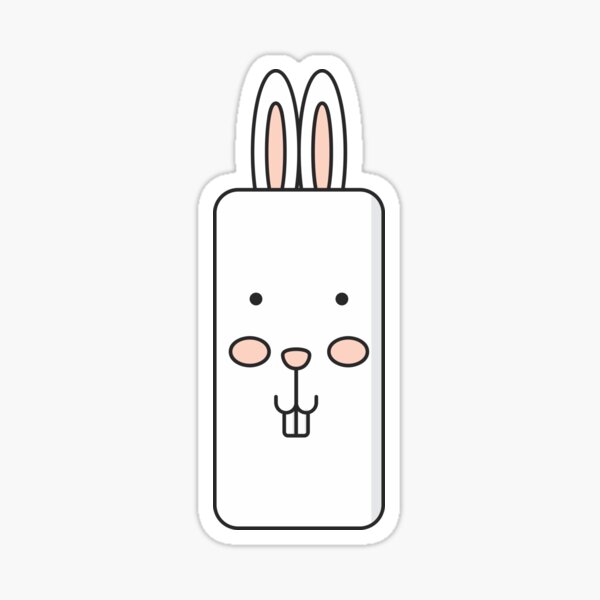 "Japanese Kawaii Cute Smiley Face - White Rabbit" Sticker for Sale by ...