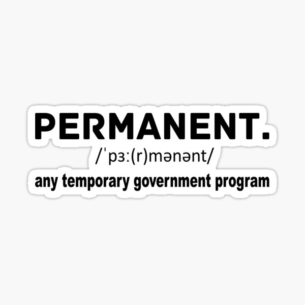 "Definition of permanent" Sticker for Sale by krinima | Redbubble