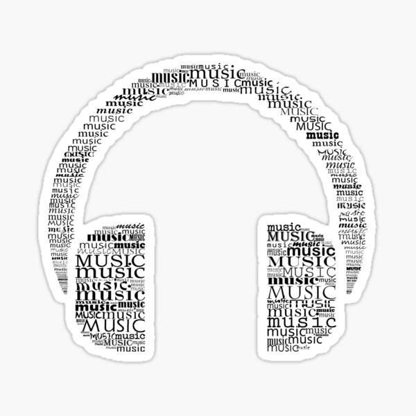 "Typographic Headphone" Sticker for Sale by adiosmillet | Redbubble