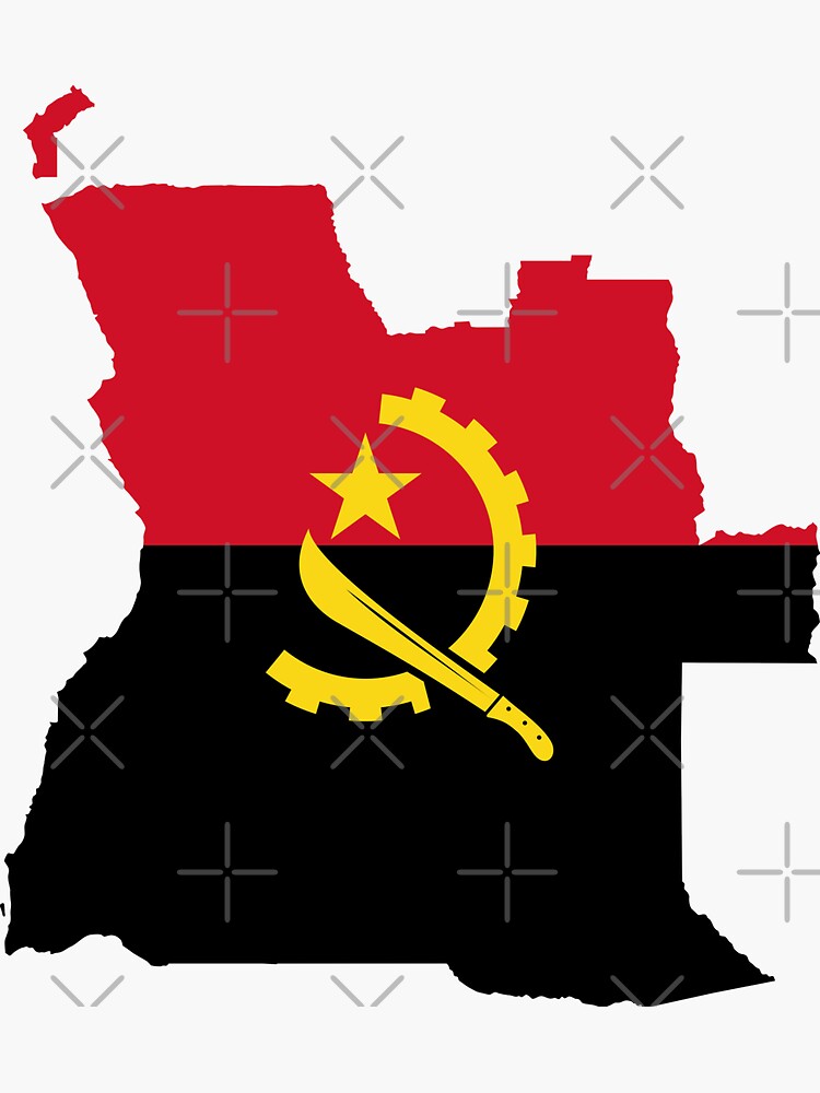 "Angola Flag Map" Sticker for Sale by limitlezz | Redbubble