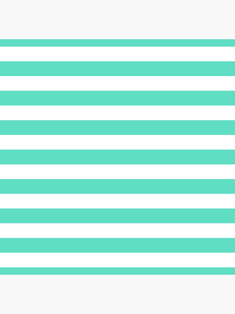 "Aqua Blue and White Large Horizontal Cabana Tent Stripe" Sticker by ...