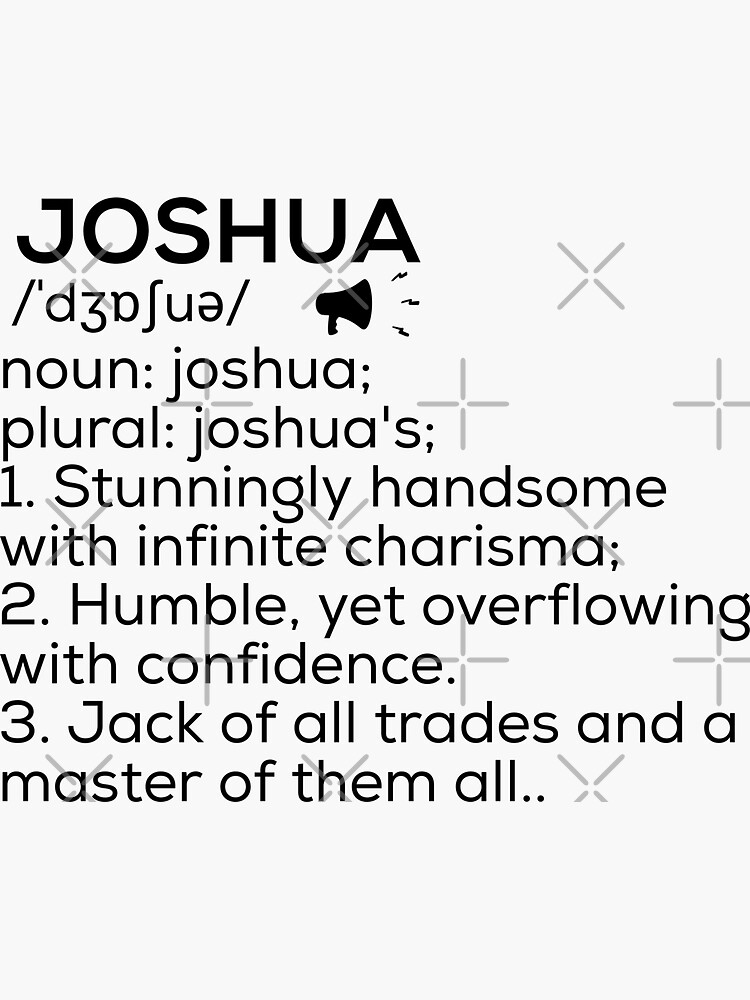 "Joshua Name Definition" Sticker for Sale by Teelogic | Redbubble