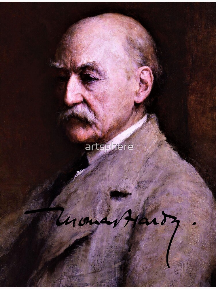 "Thomas Hardy, Novelist and Poet, Portrait with Signature" Sticker for ...