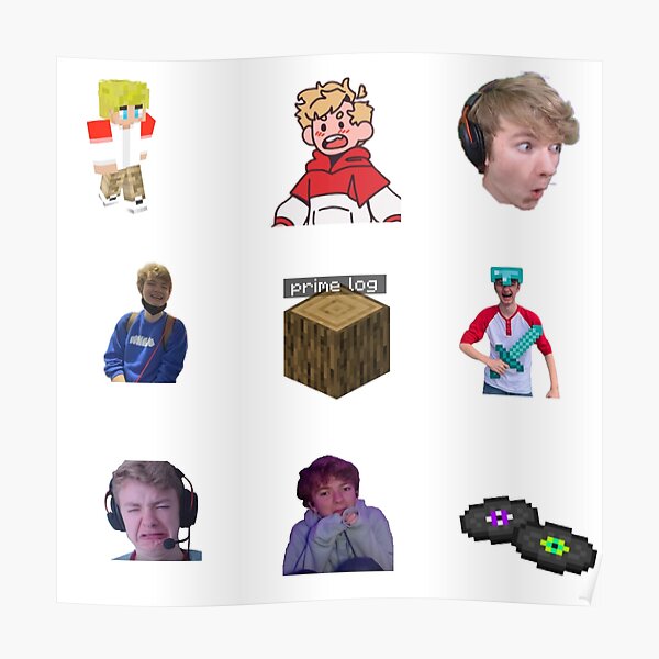 "tommyinnit sticker pack " Poster by caimstickers | Redbubble