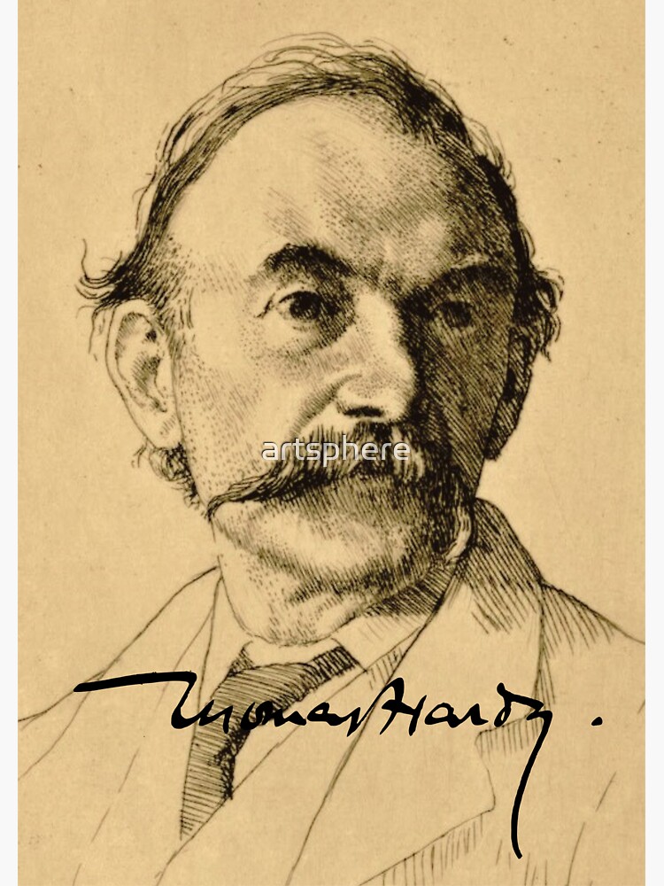 "Thomas Hardy, Novelist and Poet, Portrait with Signature" Sticker for ...