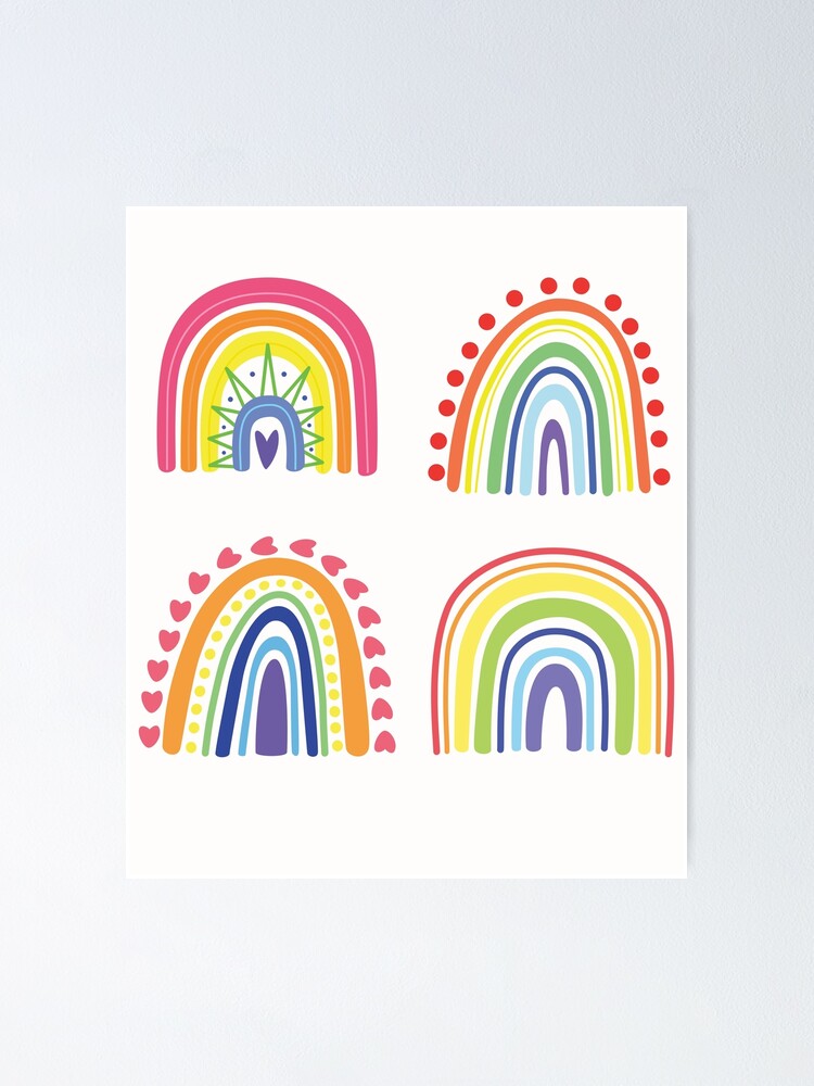 "Boho Rainbow, LGBTQ Pride color, Pride month" Poster by narinari32 ...