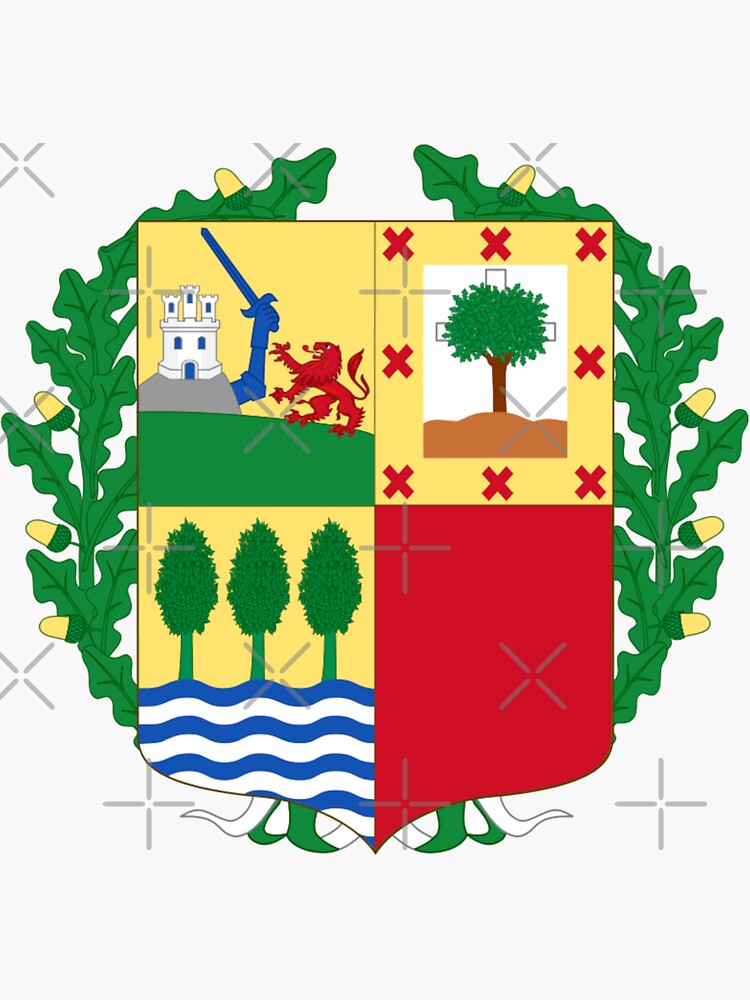 "Coat of Arms of Basque Country - Zazpiak Bat" Sticker by Shav | Redbubble