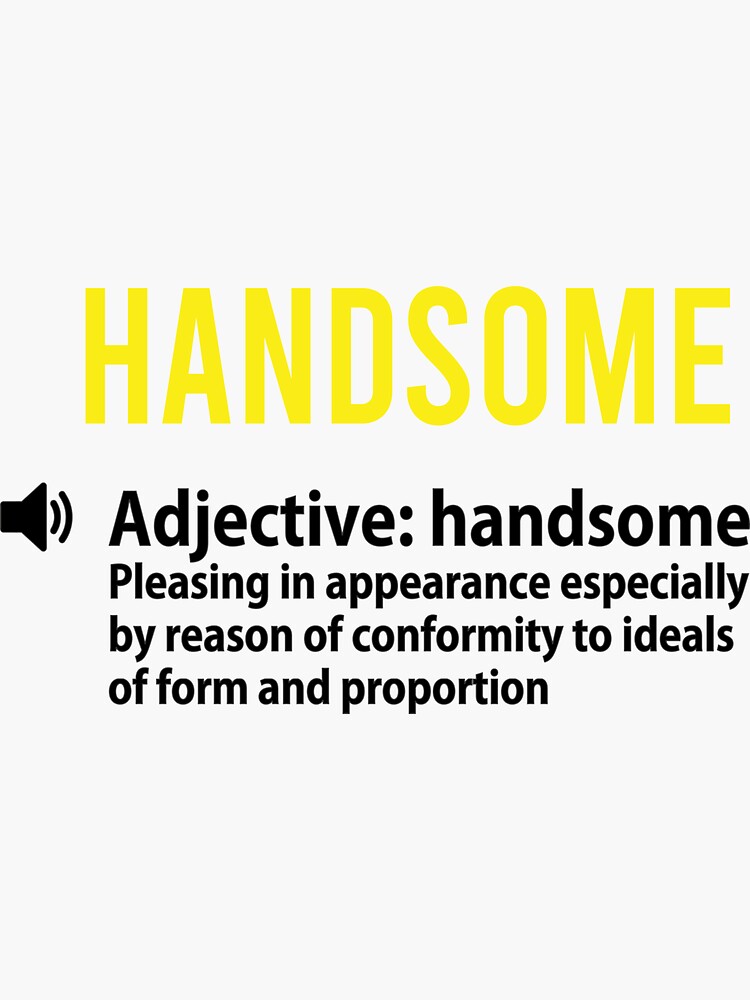 "Funny handsome Definition" Sticker for Sale by Elmekki1 | Redbubble
