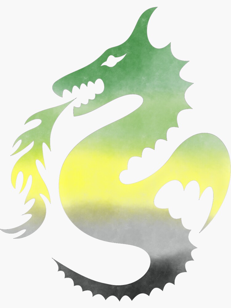 "Aromantic Pride Dragon" Sticker for Sale by nerd-girl-art | Redbubble