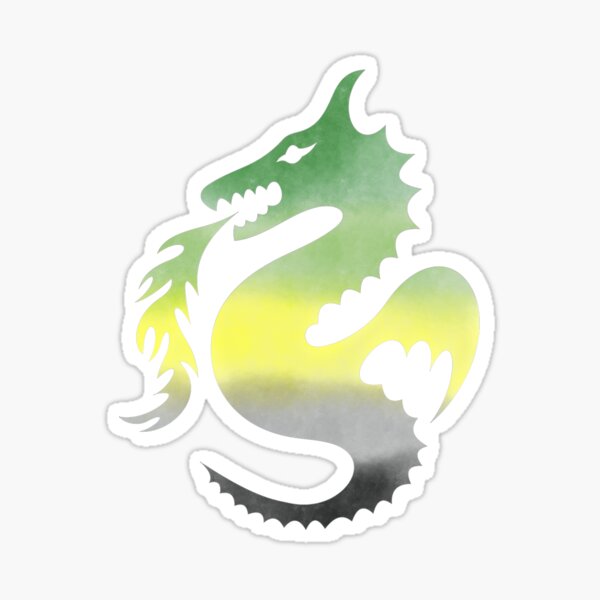"Aromantic Pride Dragon" Sticker for Sale by nerd-girl-art | Redbubble