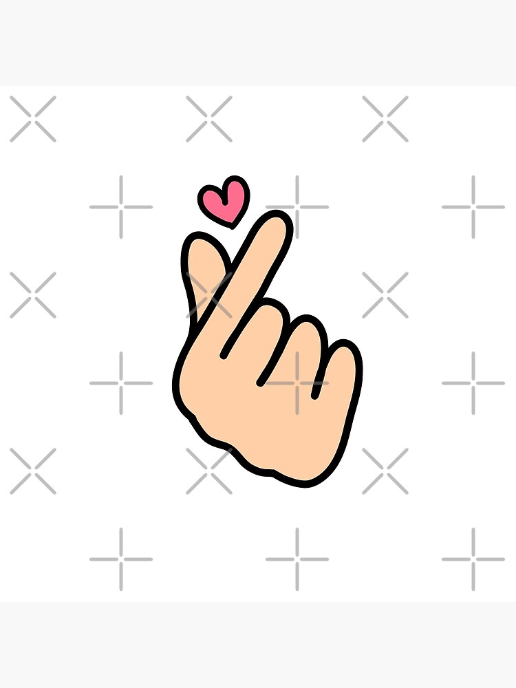 "Korean Mini Heart Hand Gesture with Pink Heart" Poster for Sale by ...