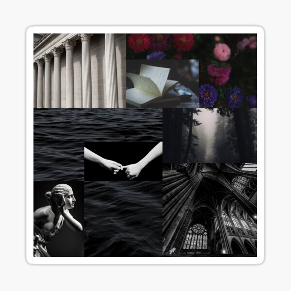 "Dark Academia Aesthetic Mood Board" Sticker by relaventcontent | Redbubble
