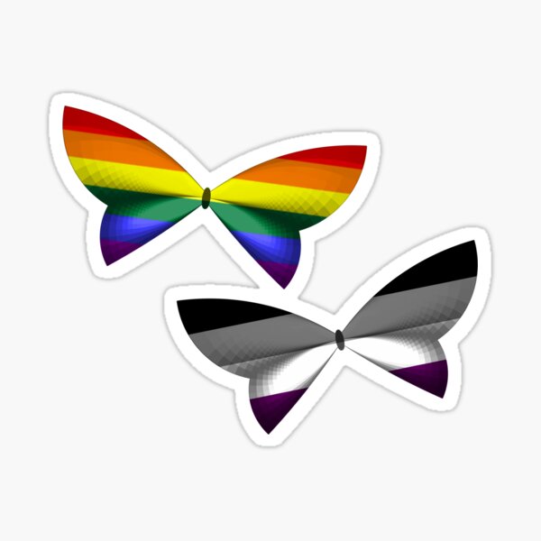 "Gay Ace Pride Butterflies" Sticker for Sale by shaneisadragon | Redbubble
