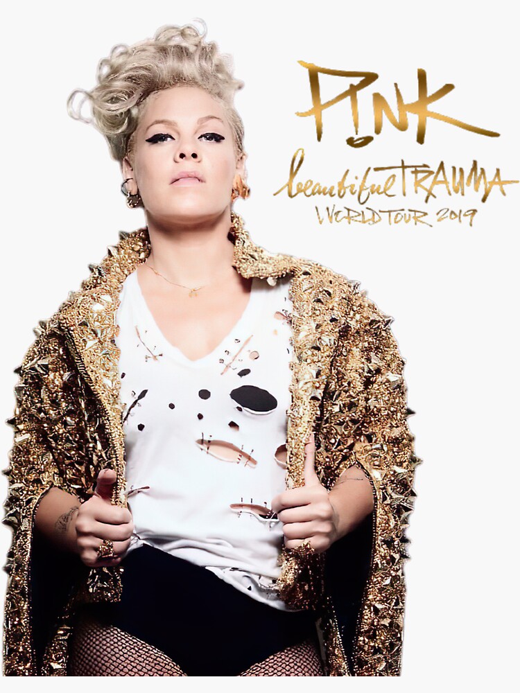 "pink beautiful trauma." Sticker for Sale by shaymaakhalaf | Redbubble