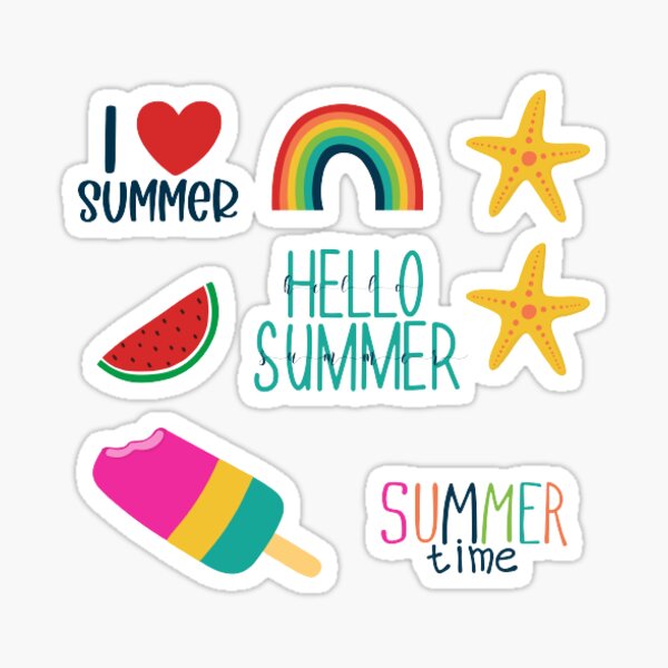 "Hello Summer Sticker Pack " Sticker by jessicacamper | Redbubble