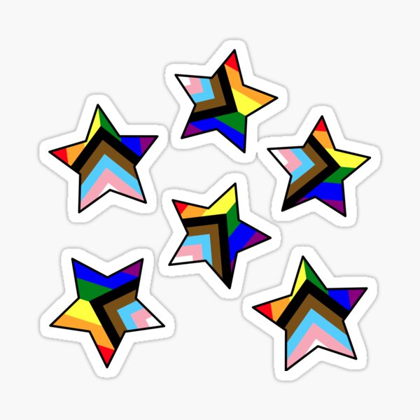 "Progress Pride Flag Star" Sticker by MathyMagician | Redbubble