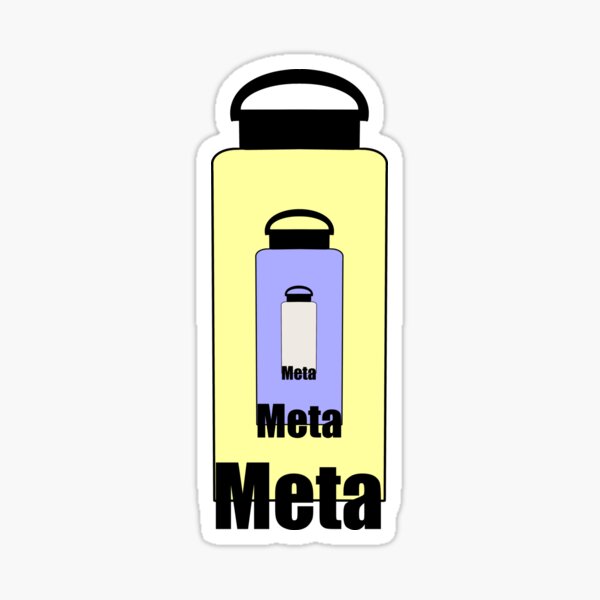 "Meta Water Bottle Sticker | Pastel Aesthetic with Black Text | A ...