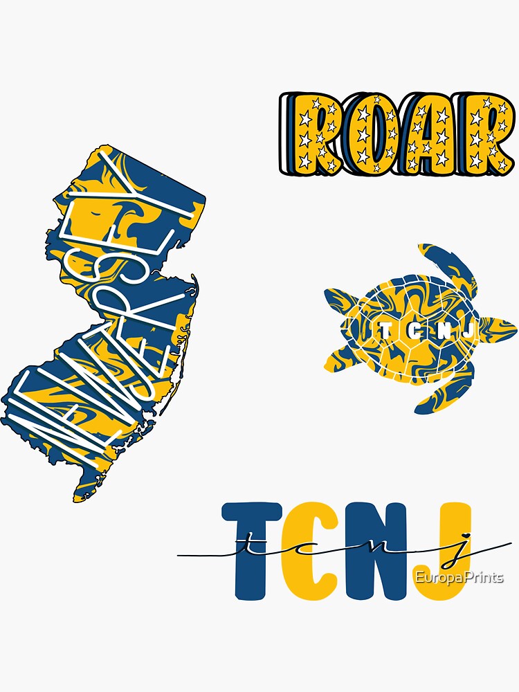 "Blue and Gold TCNJ New Jersey Pack" Sticker for Sale by EuropaPrints ...