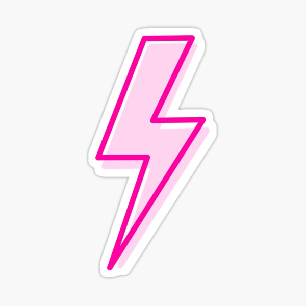 "pink lightning sticker" Sticker for Sale by catholivia | Redbubble