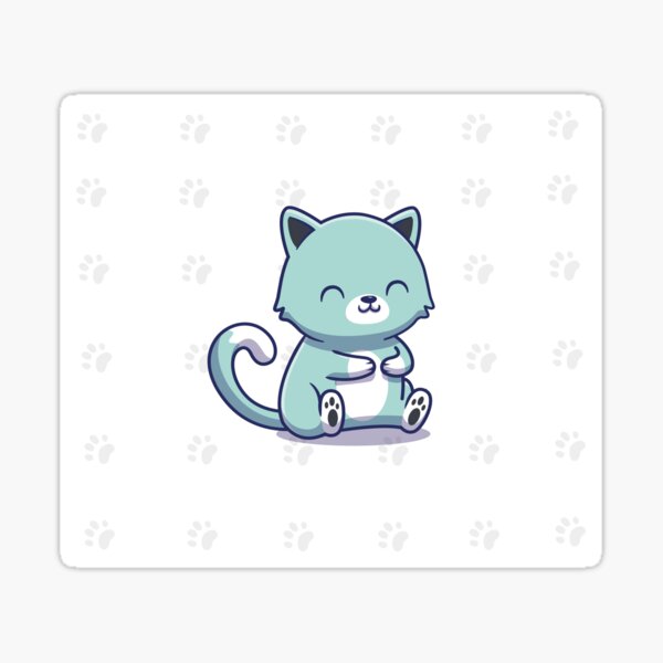 "cute cat kitty smiling :)" Sticker for Sale by SUSSURA | Redbubble