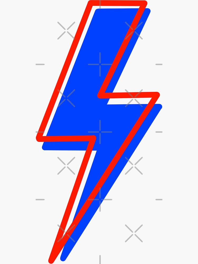 "electric blue and red lightning sticker " Sticker for Sale by ...