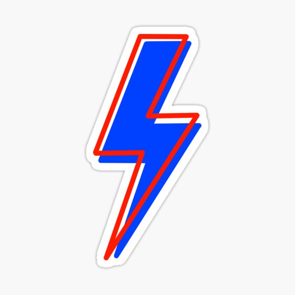 "electric blue and red lightning sticker " Sticker for Sale by ...